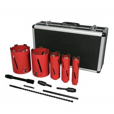 Armeg Dry Diamond Core Drill Set 11pc 5x Drills 6x Extras